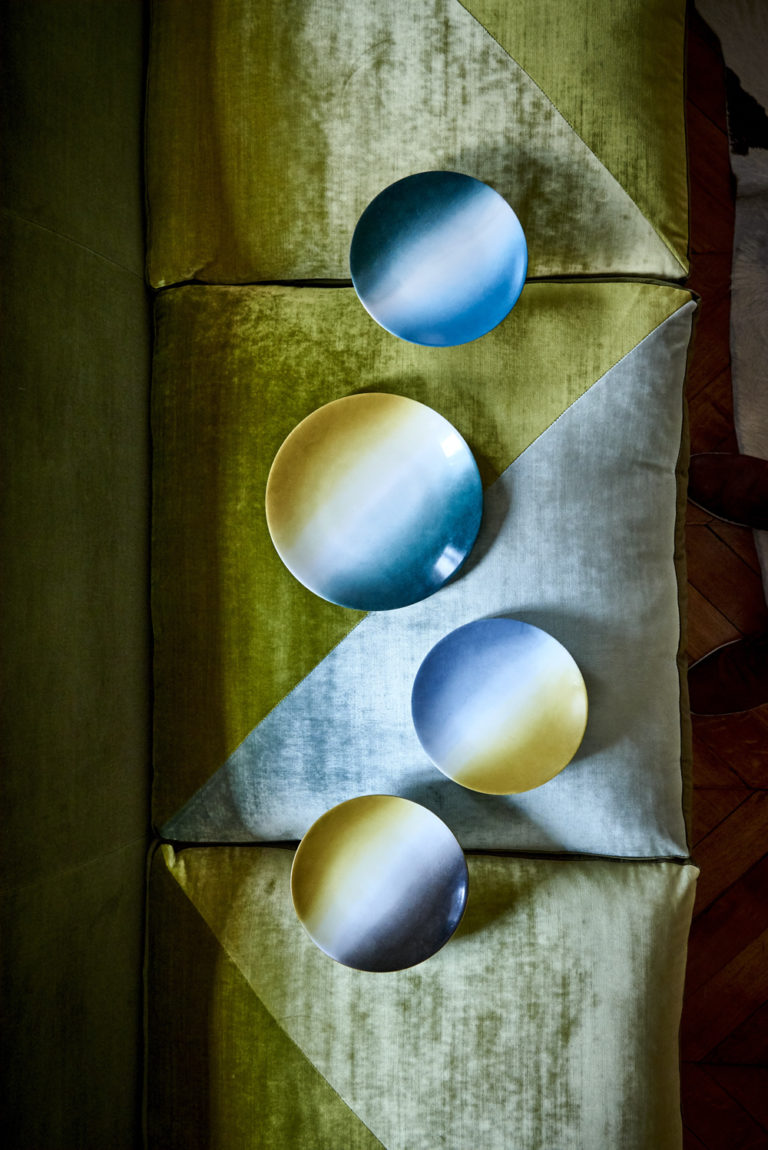 Marie Daage Tie Dye Custom Dinnerware | Available at Kneen & Co